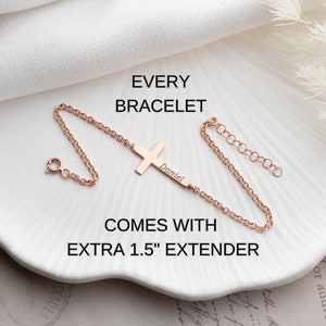 Cross Name Bracelet 14K Gold Cross Bracelet With Name Custom Cross ...