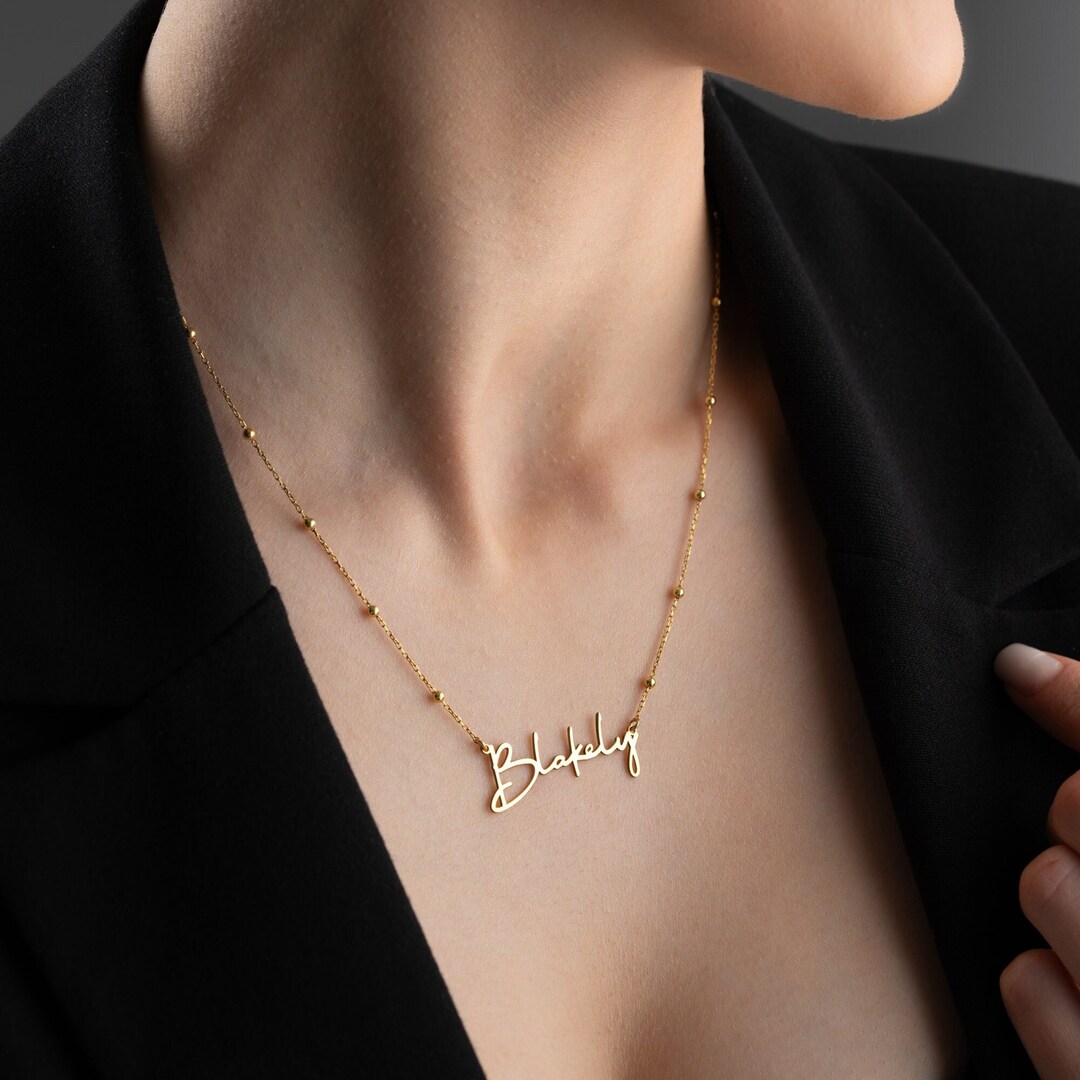 Ball Chain Dainty Name Necklace Custom Gold Name Necklace for Women ...