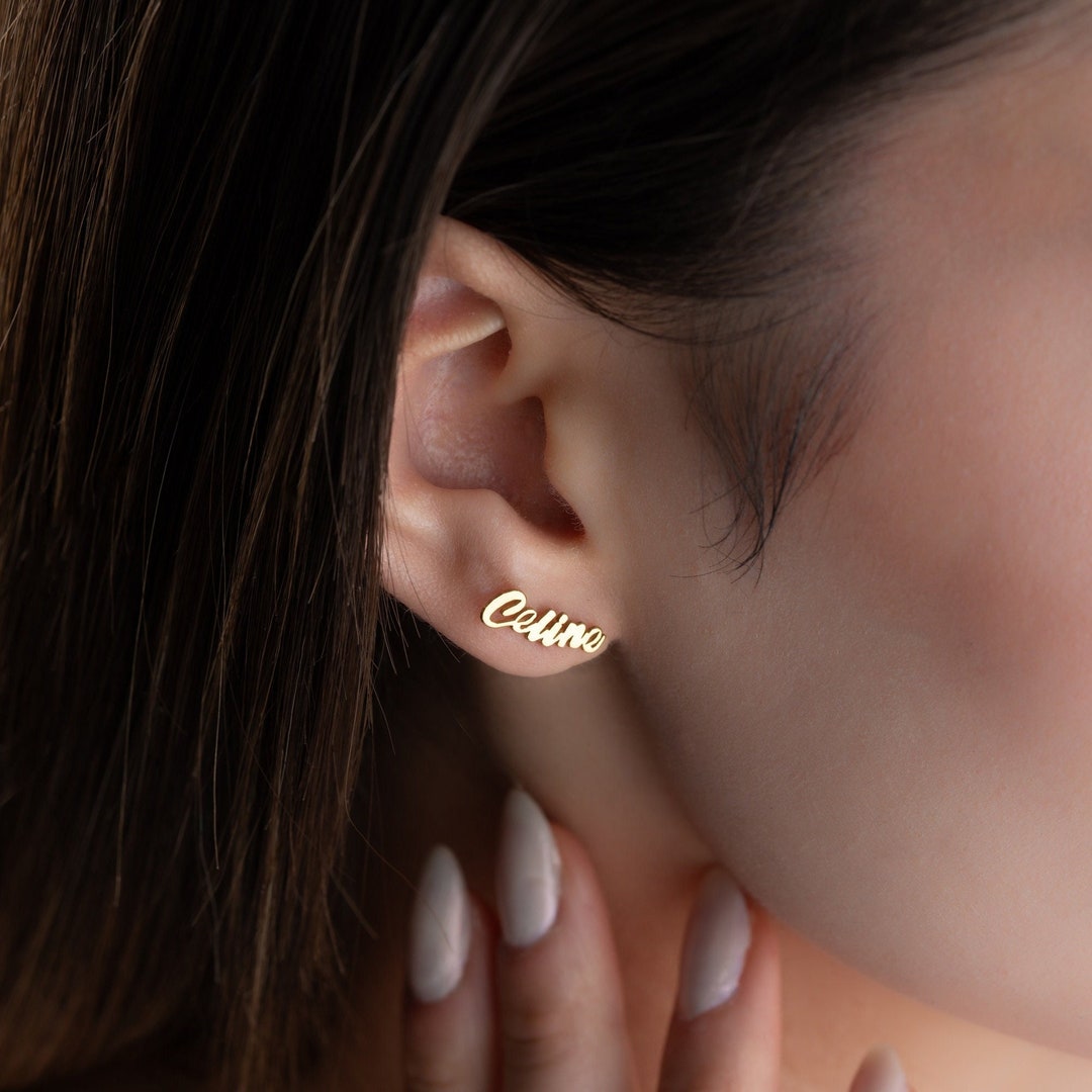 Name Stud Earrings Personalized Earrings With Name, Custom Name ...