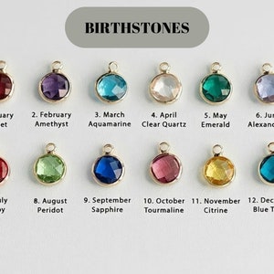 Combined Birth Flower Necklace With Birthstone Birthflower Bouquet ...