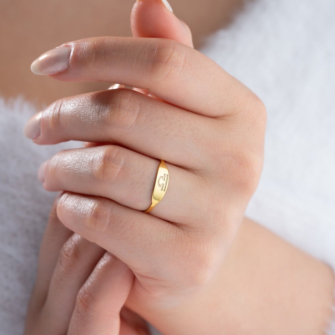 Dainty Zodiac Sign Ring Custom Zodiac Ring Gold Horoscop Ring Sterling ...