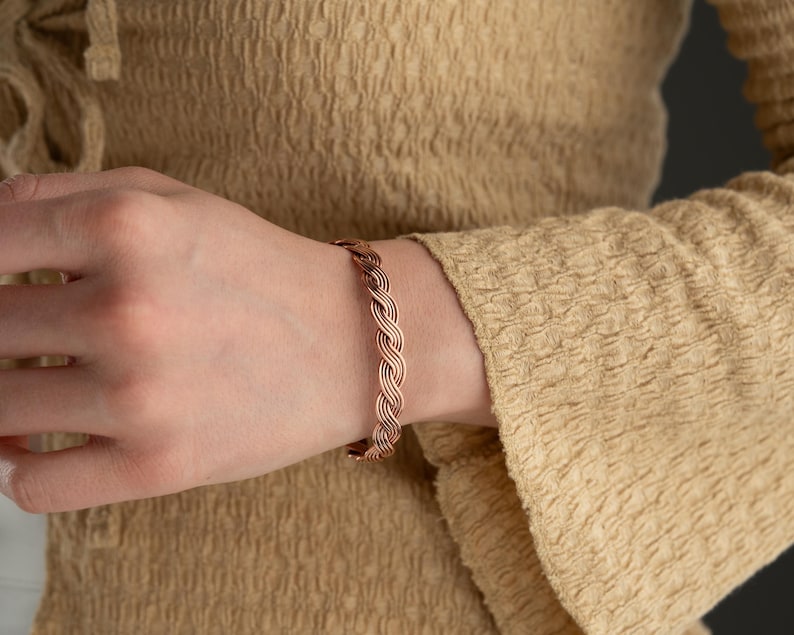 Handmade Copper Bracelet, Tensor Copper Bracelet Spiral Copper Bangle ...
