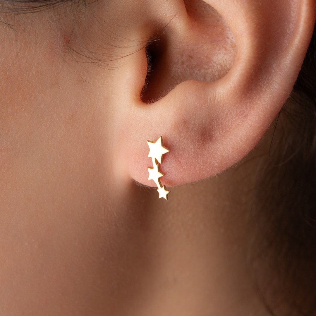 Dainty Gold Star Stud Earrings for Women Star Shape Stud Earrings ...
