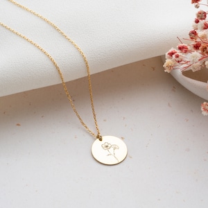 Combined Birth Flower Necklace With Birthstone Birthflower Bouquet ...