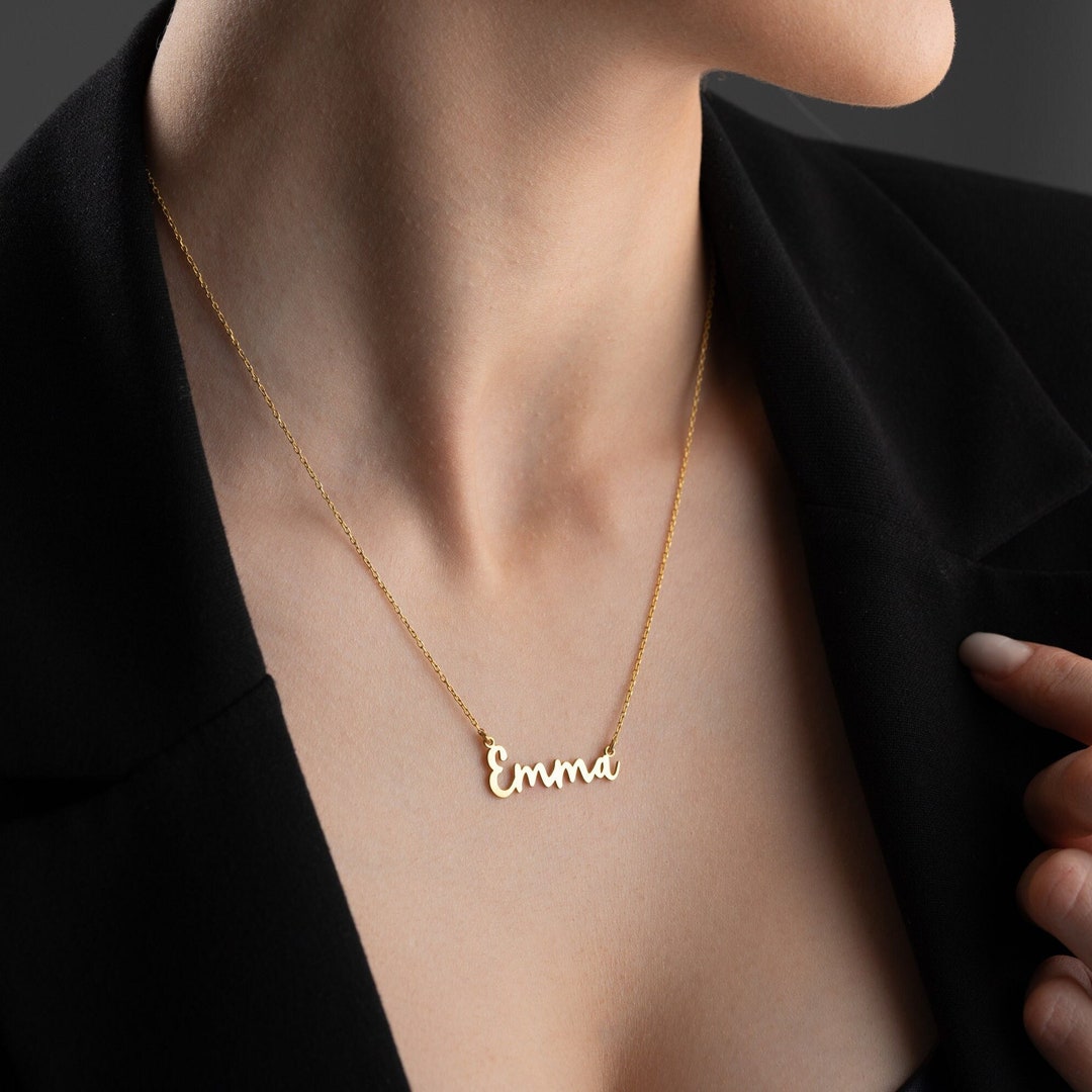 Custom Dainty Name Gold Necklace Personalized Silver Name Necklace for ...