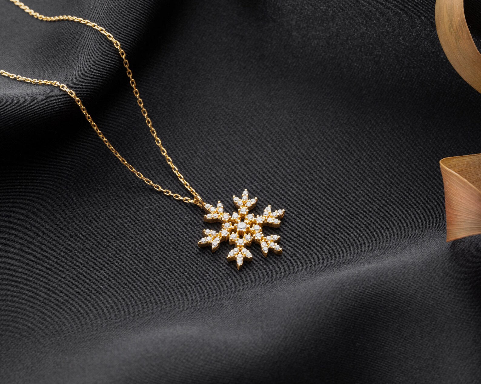 Dainty Gold Snowflake Necklace Sterling Silver Snowflake Pendant Silver ...
