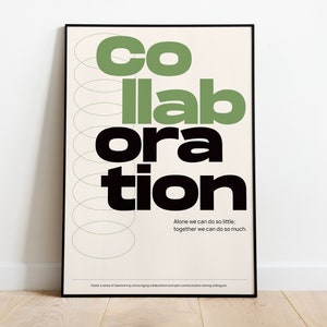 Collaborative Mindset Poster White Inspirational Workspace Wall Art ...