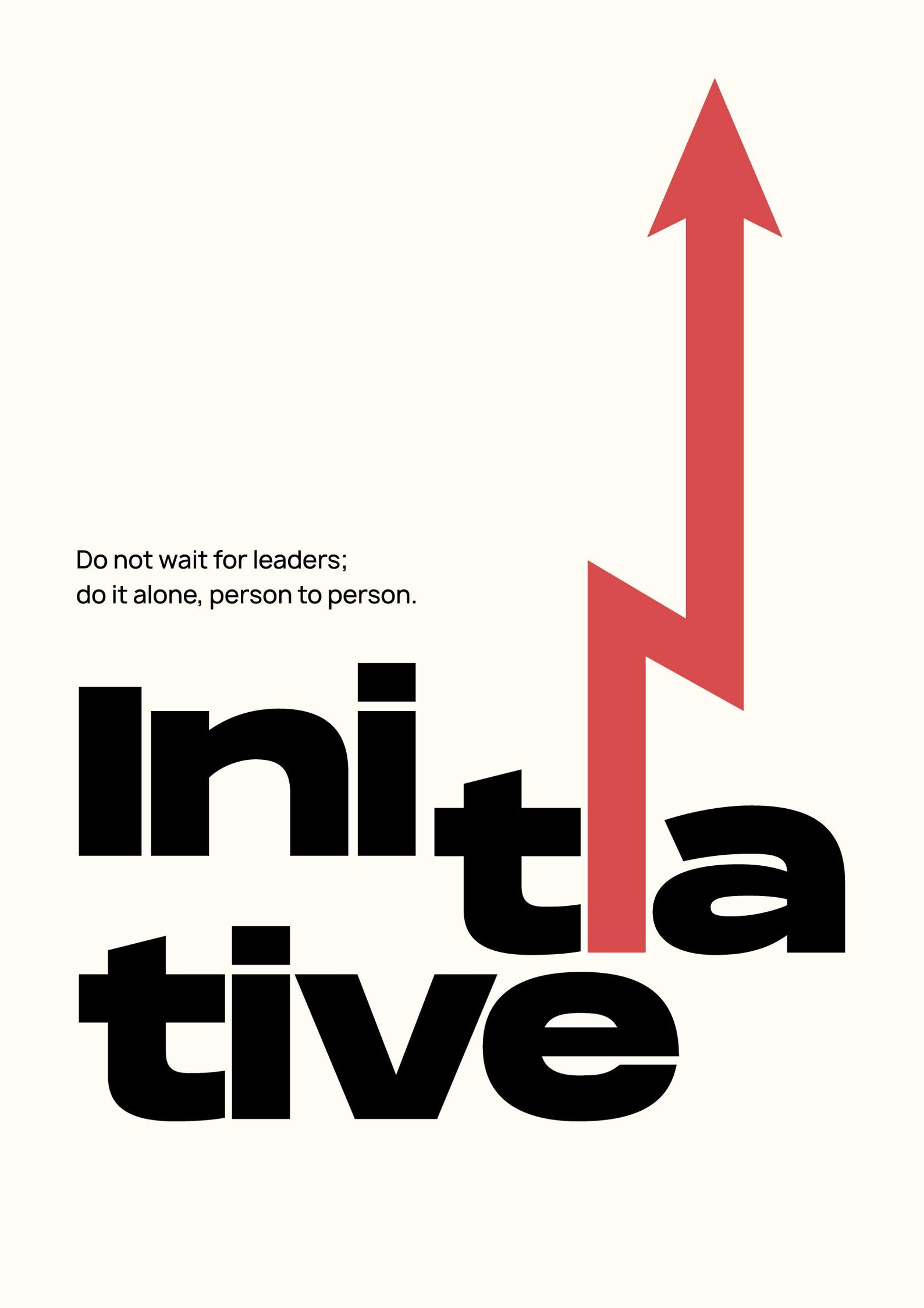 Initiative Office Quote Poster White | Motivational Wall Art ...