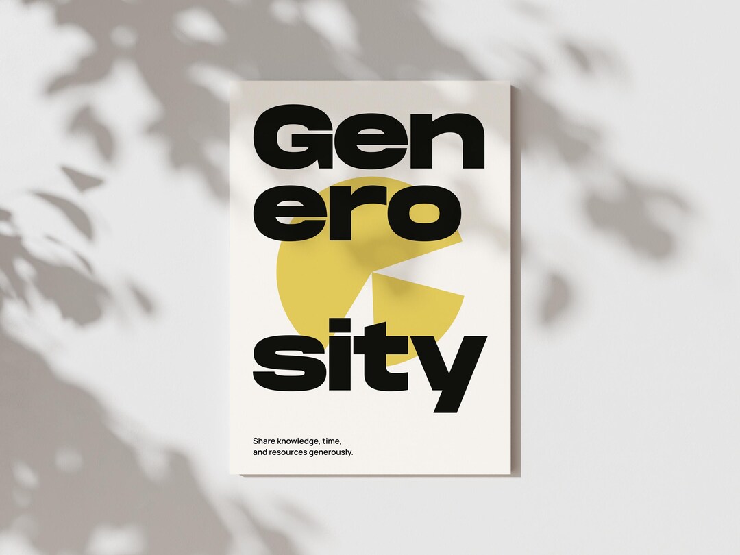 Generosity Inspires Growth White | Office Wall Art | Inspirational ...