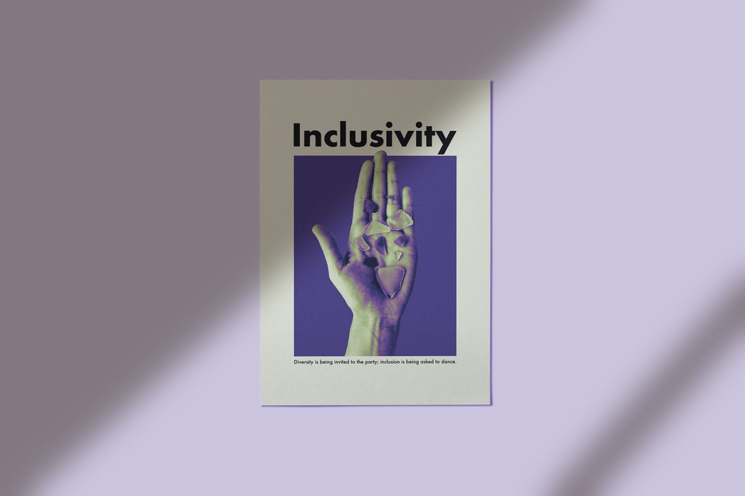 Inclusivity Office Wall Art Purple | Motivational Home Poster ...
