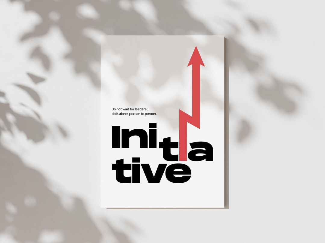 Initiative Office Quote Poster White | Motivational Wall Art ...