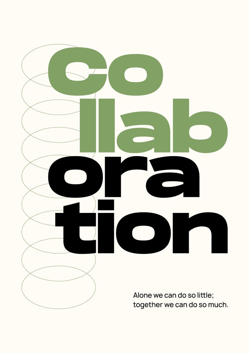 Collaborative Mindset Poster White | Inspirational Workspace Wall Art ...