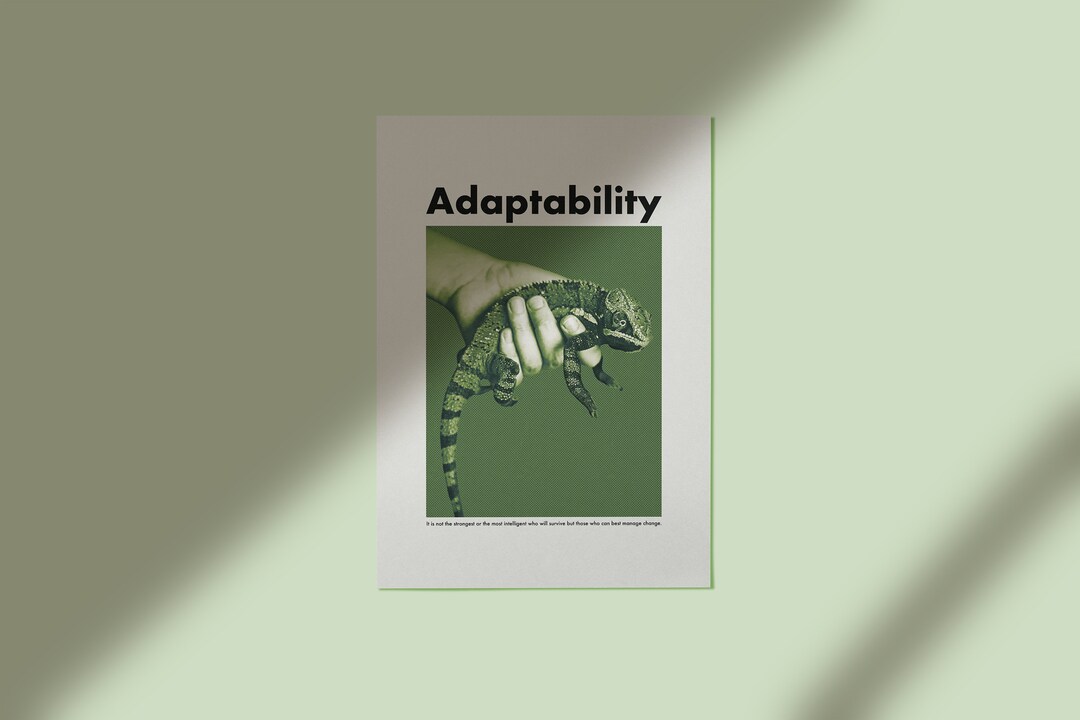 Adaptability Workspace Poster Green | Inspirational Office Wall Art ...