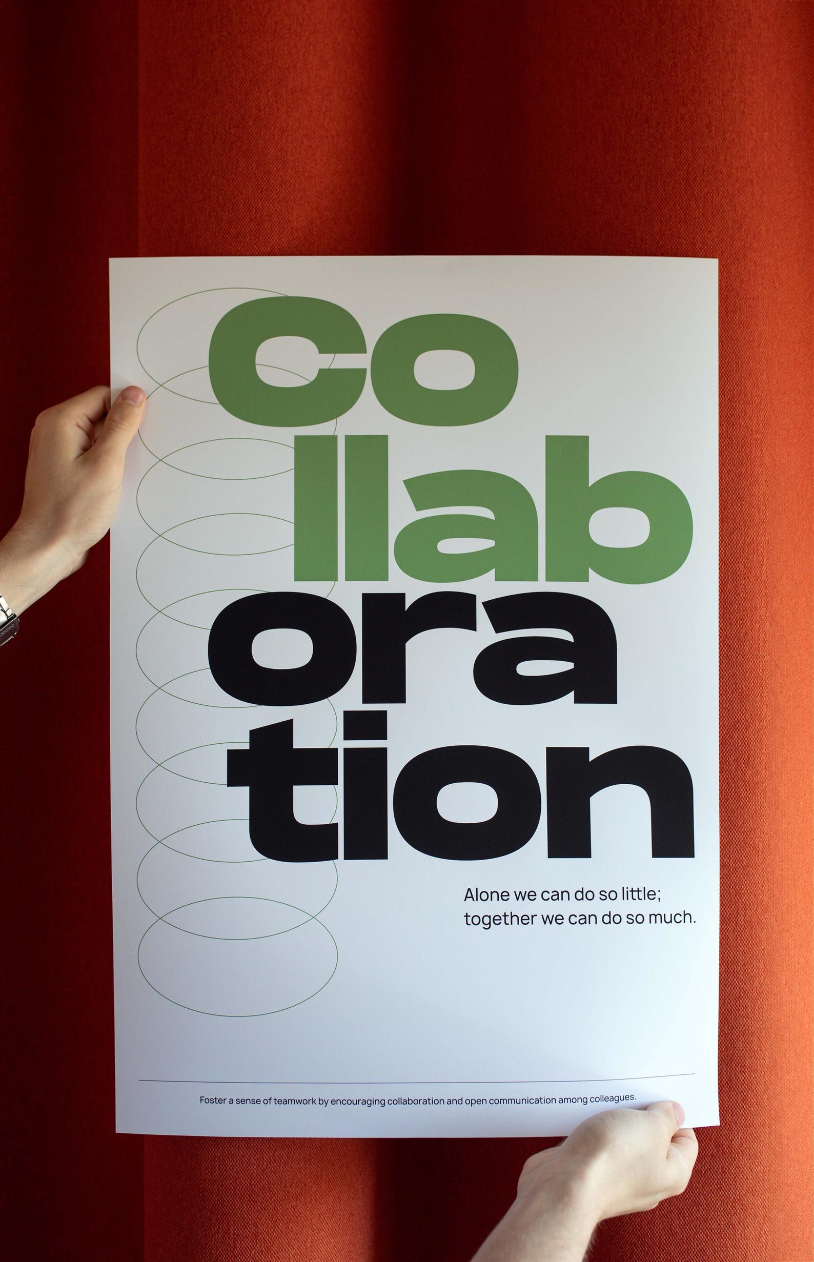 Collaborative Mindset Poster White Inspirational Workspace Wall Art ...