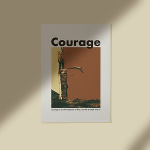 Poster for Modern Home Yellow | Motivational Courage Wall Art | Modern ...