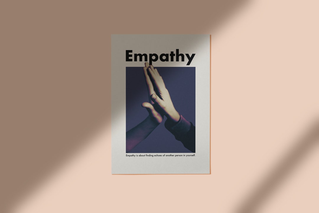 Empathy Mindset Quote Poster Blue | Inspirational Office Wall Art ...
