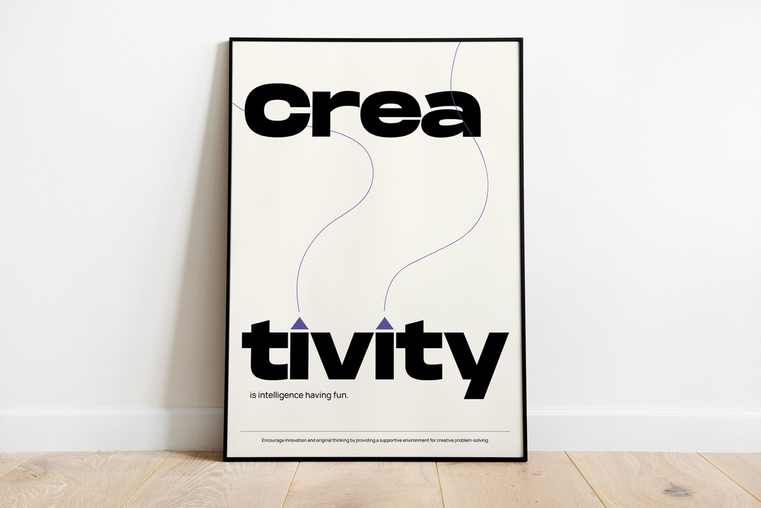 Creativity Mindset Poster Motivational Workspace Wall Art Office Quote ...