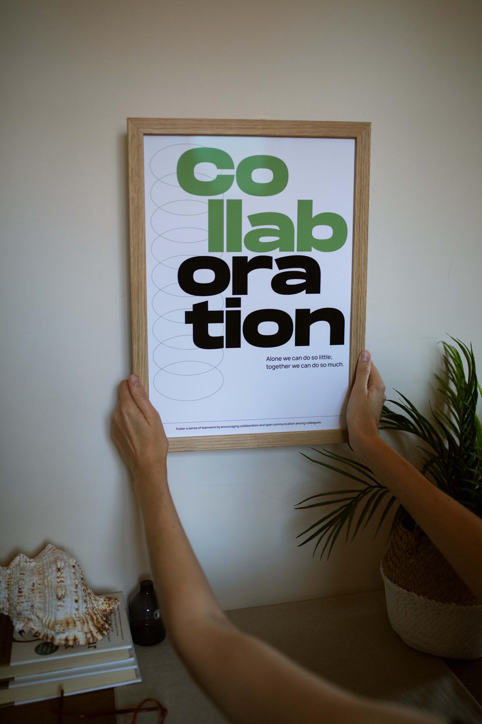 Collaborative Mindset Poster White Inspirational Workspace Wall Art ...