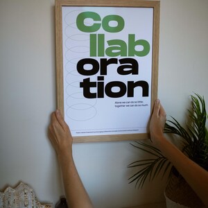 Collaborative Mindset Poster White Inspirational Workspace Wall Art ...