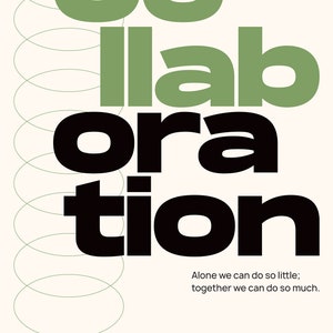 Collaborative Mindset Poster White Inspirational Workspace Wall Art ...