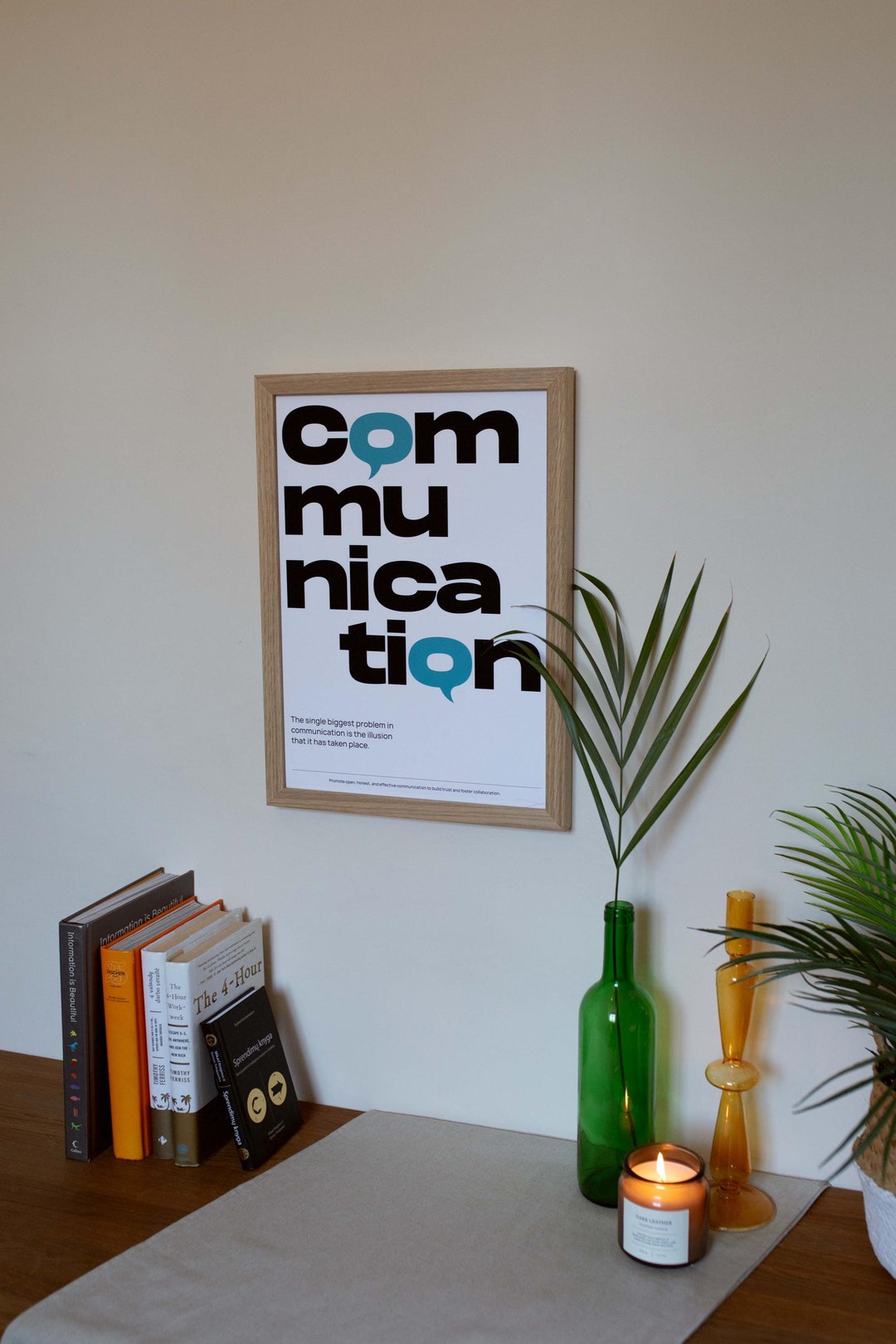 Motivational Office Poster Blue Inspirational Quote Wall Art Minimal ...