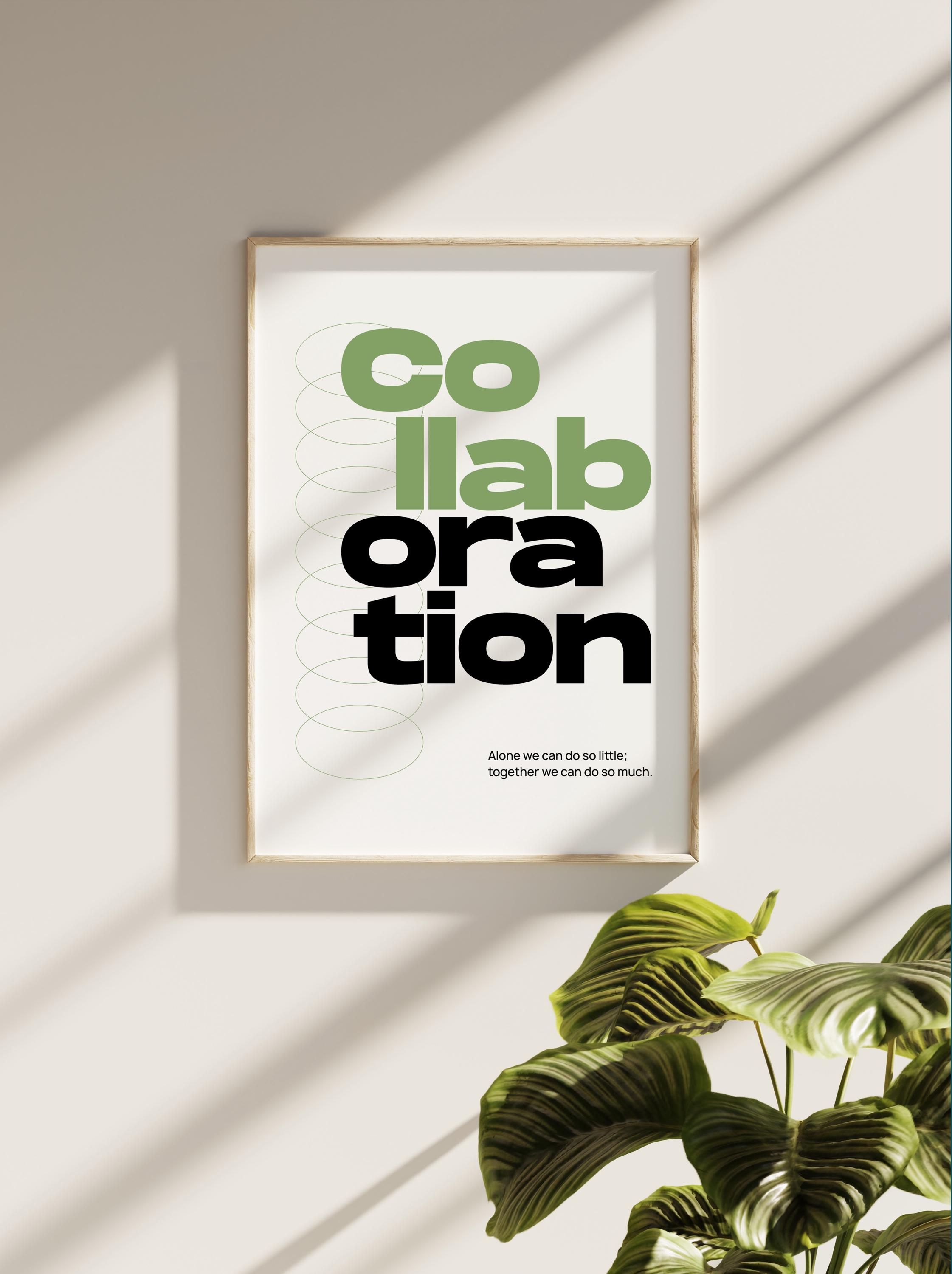 Collaborative Mindset Poster White | Inspirational Workspace Wall Art ...