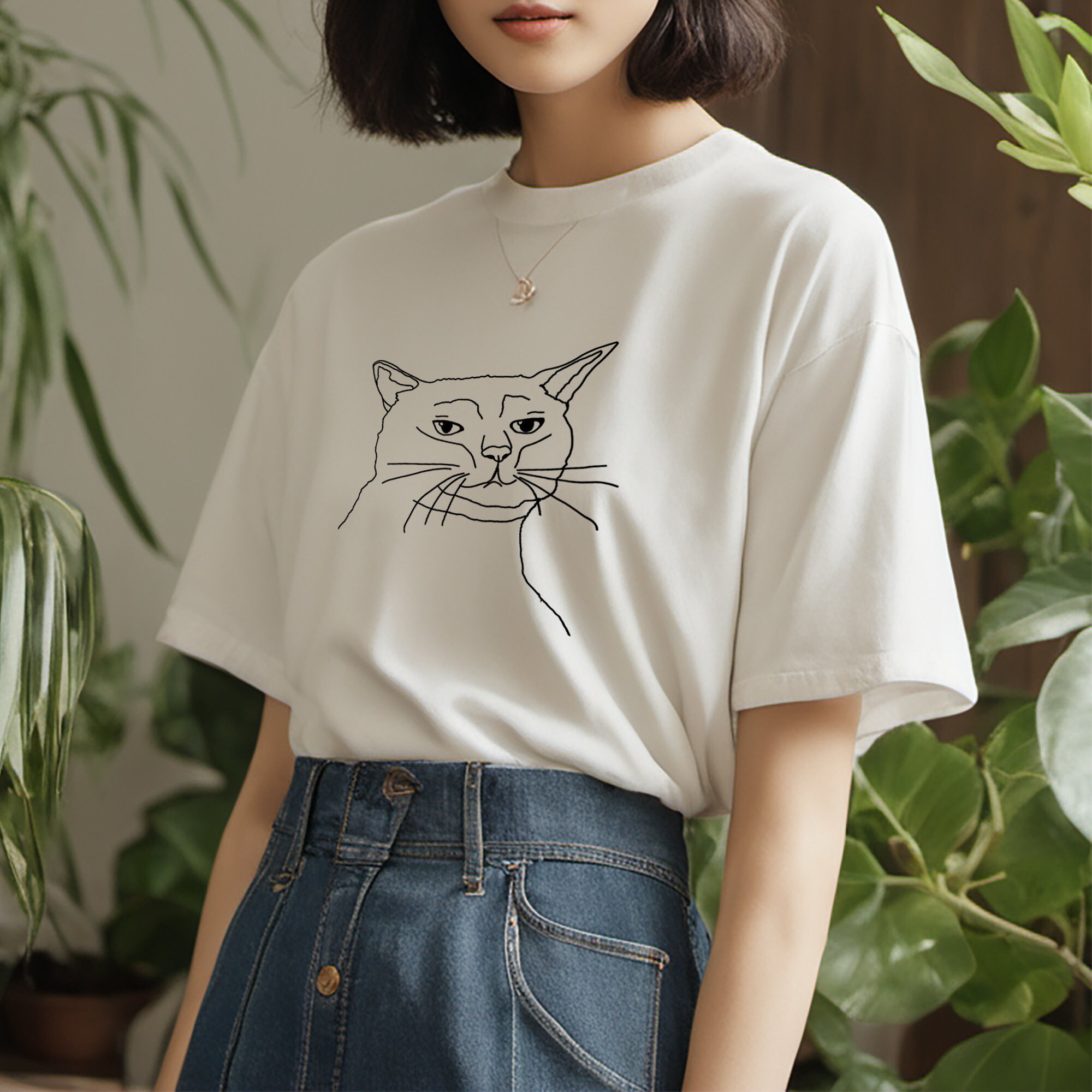 Zoning Out Cat Shirt, Staring Black Cat, Cat Meme Tshirt, Tiktok Trend ...