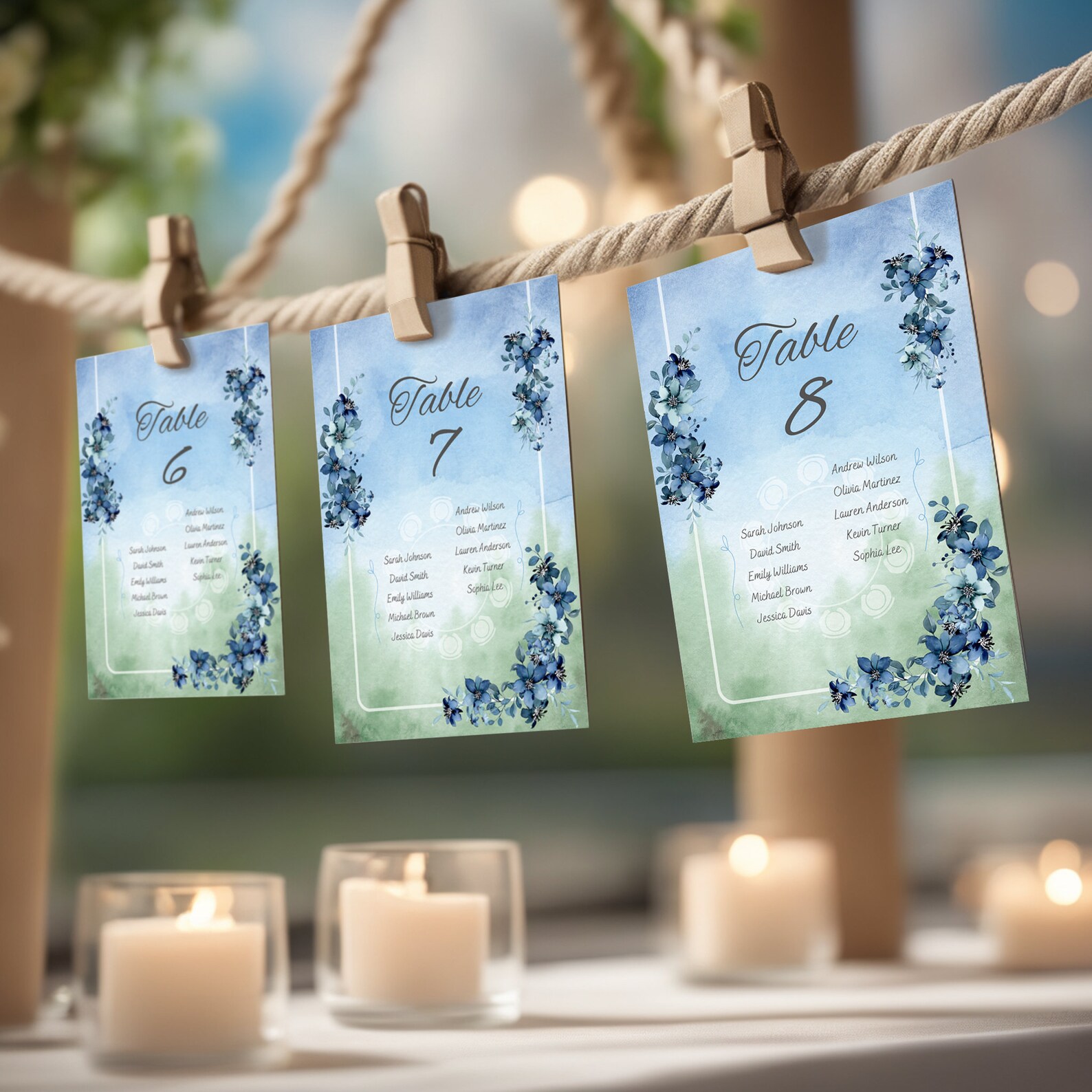 Ocean Seating Chart Card, Classical Printable Seating Template ...