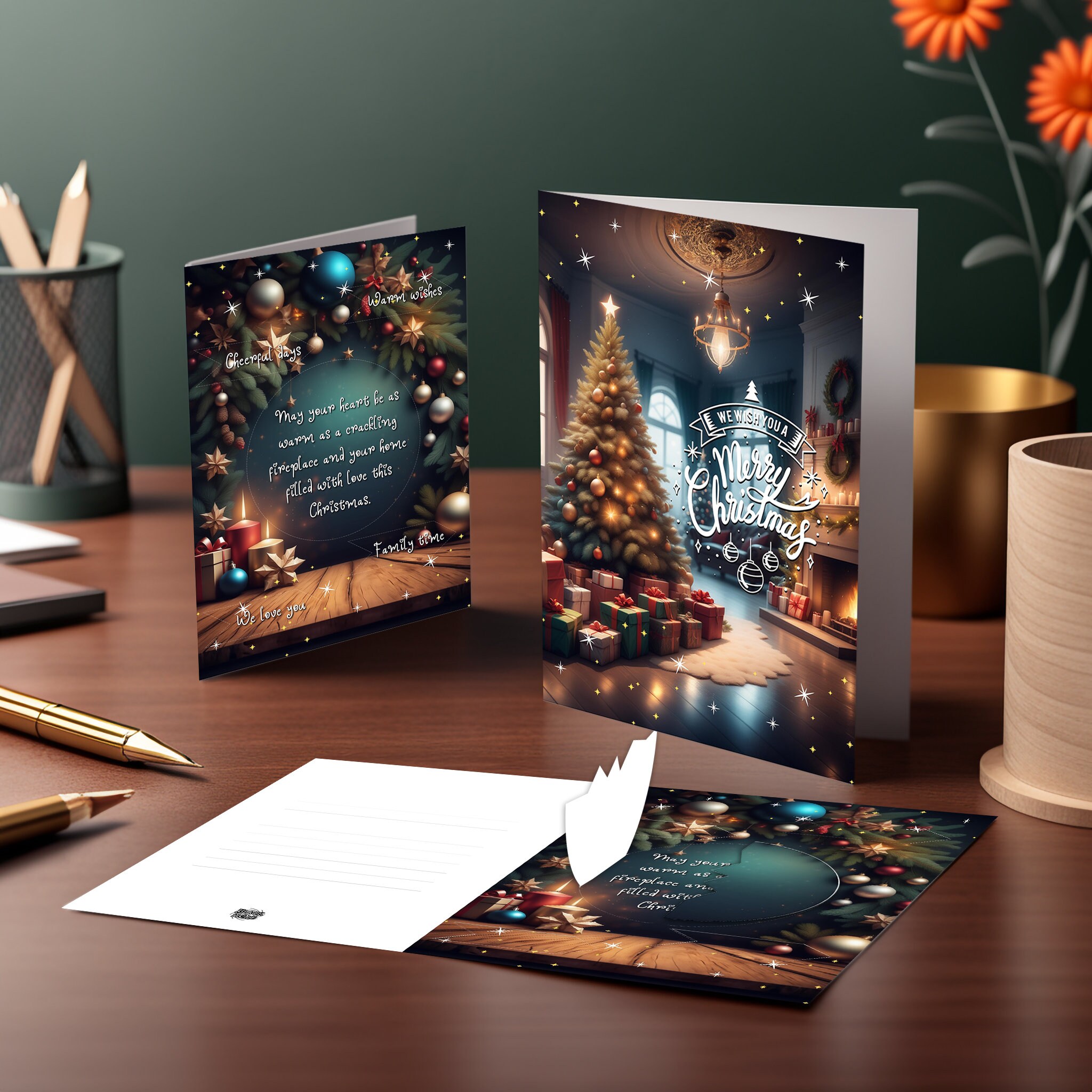 DIY Christmas Card, Printable New Year Card, Merry Christmas Card ...