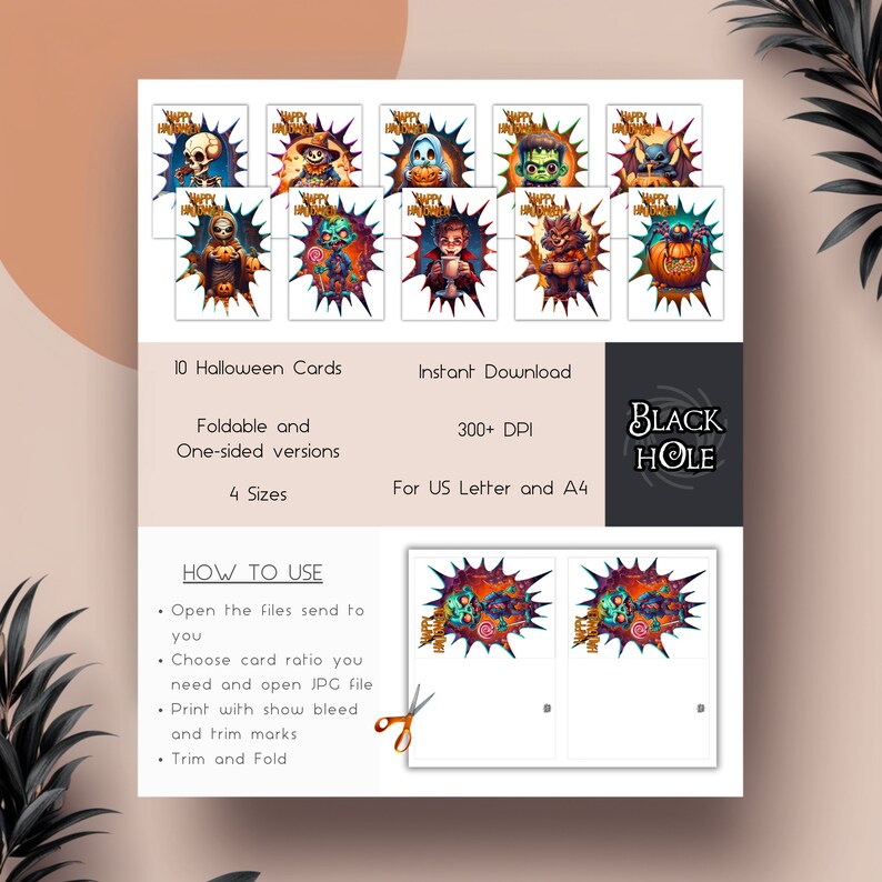 Cute Happy Halloween Card Printable Bundle of Halloween - Etsy