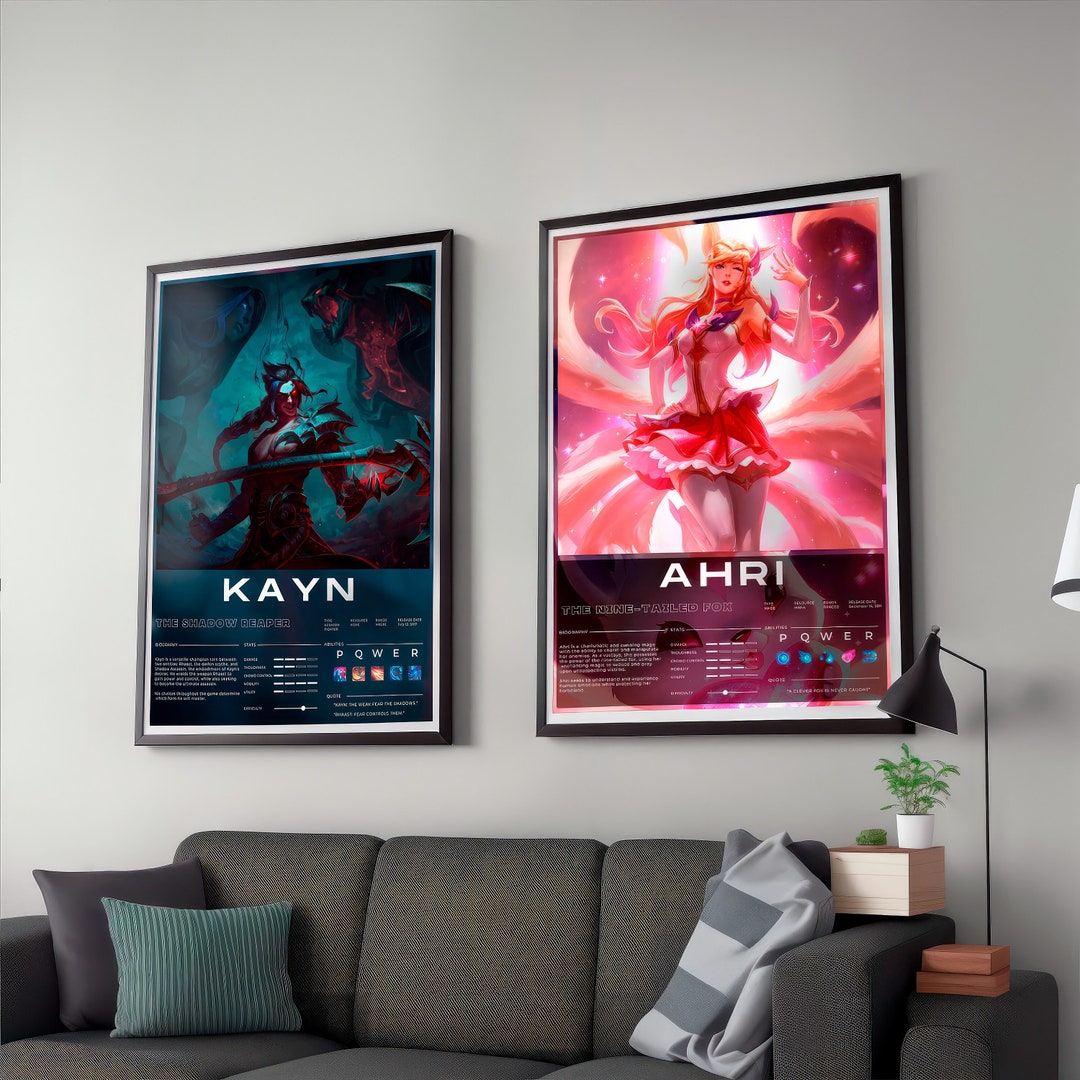 Custom Made Lol Poster, League of Legends Personalized, Ahri, Kai'sa ...