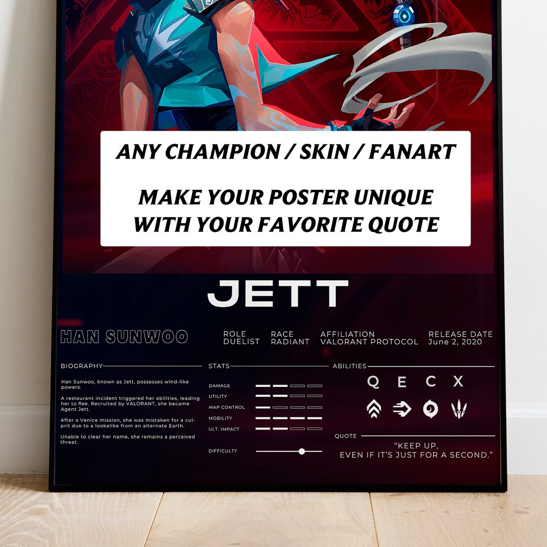 Custom Valorant Agent Poster: Choose Your Agent & Quote - Etsy