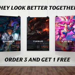 Custom League of Legends Poster Art, Any Champion, Skin, Kaisa, Lux ...