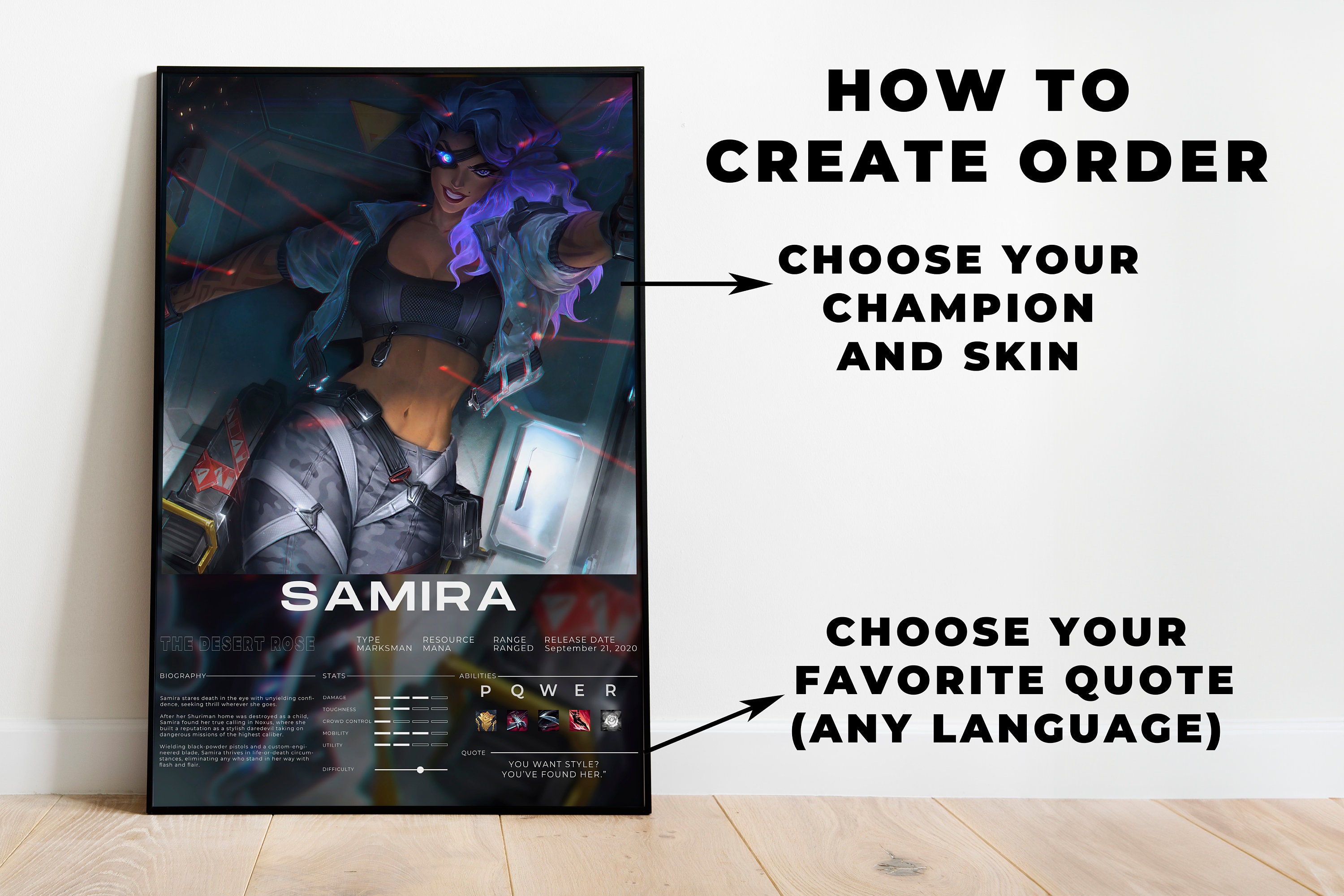 Custom League of Legends Poster for ALL Champions Ahri - Etsy