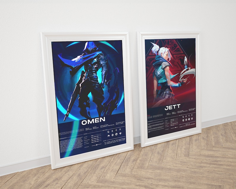 Valorant Custom Poster, Valorant Personalized, Raze, Chamber, Omen ...
