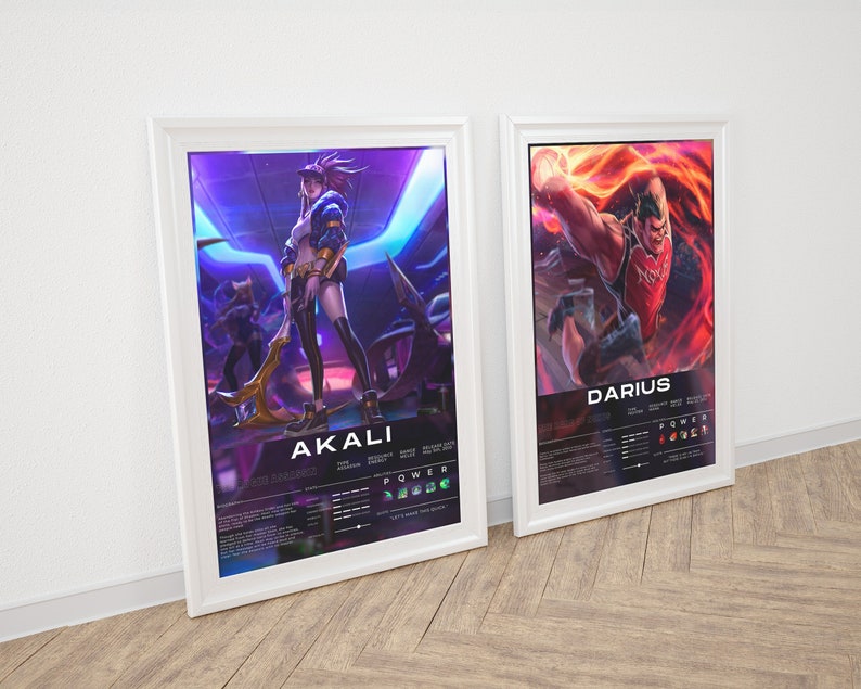 Custom League of Legends Poster, Any Champion / Skin, Ahri, Kai'sa ...