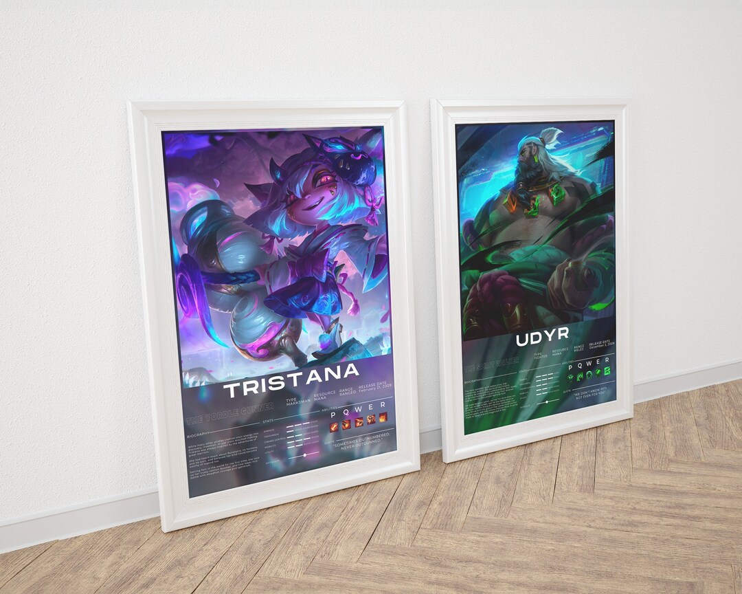 Custom League Poster for ALL Champions, Ahri, Kai'sa, Seraphine, Rakan ...