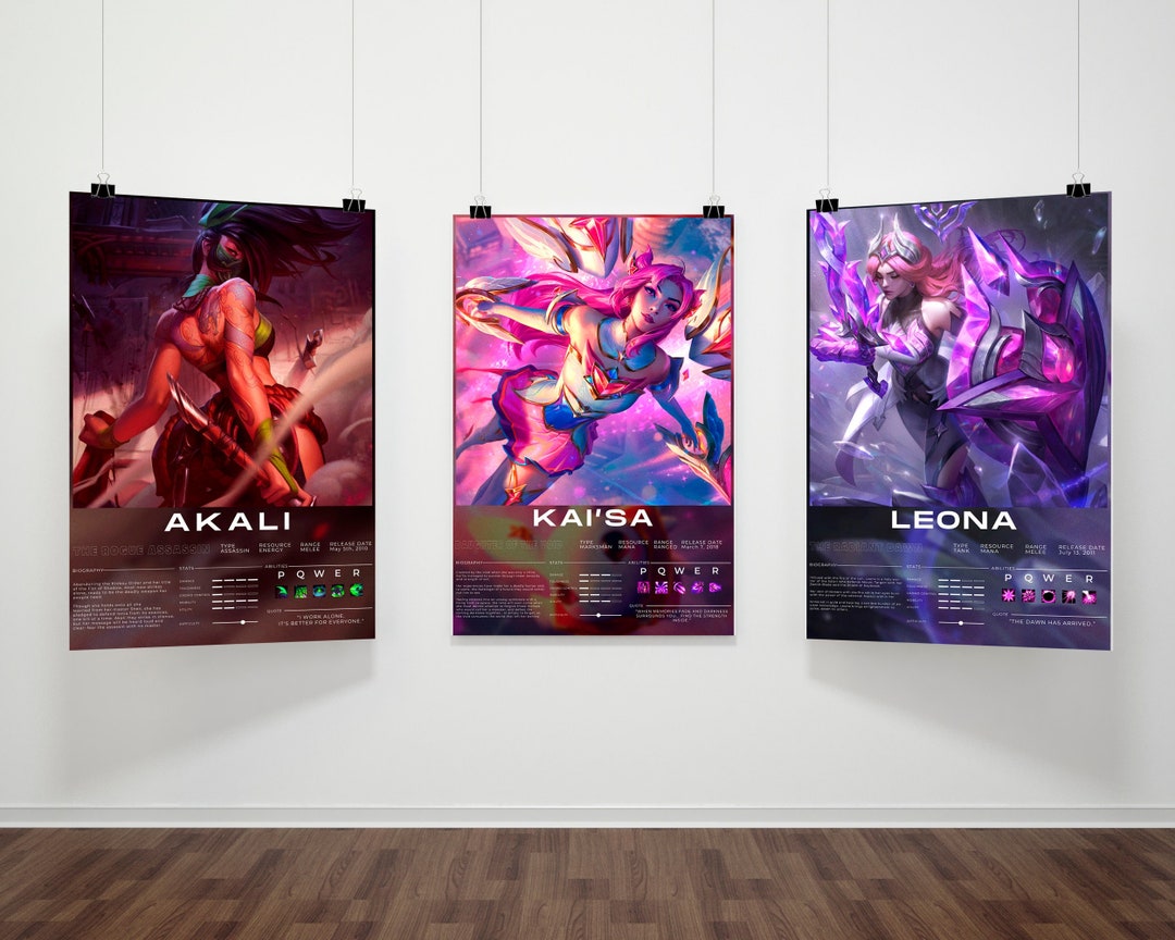 Custom League of Legends Poster, Any Champion / Skin, Ahri, Kai'sa ...