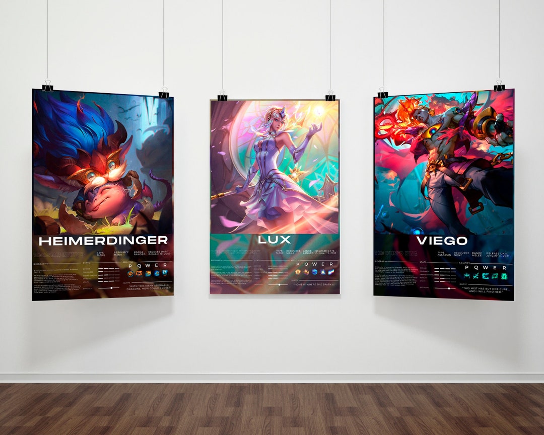 Custom League of Legends Poster for ALL Champions, Ahri, Kai'sa ...
