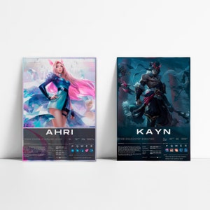 Printable League of Legends Poster, Custom League Poster, Ahri, Kai'sa ...