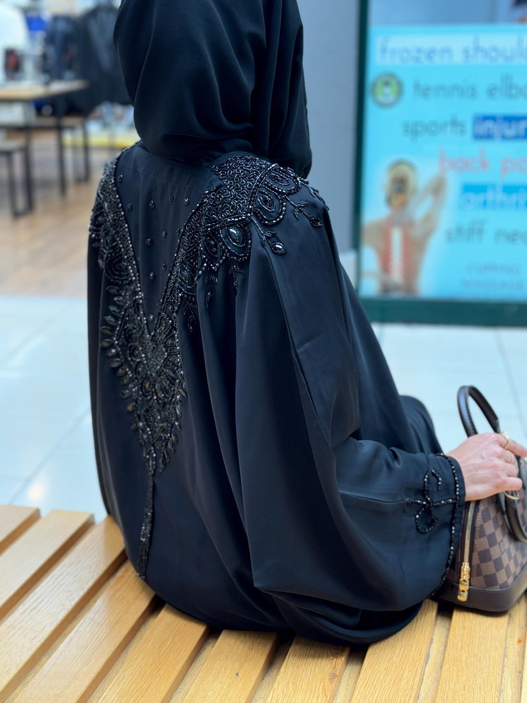 Designer Isha Handbeaded Open Abaya With Buttons -hijab- Butterfly ...