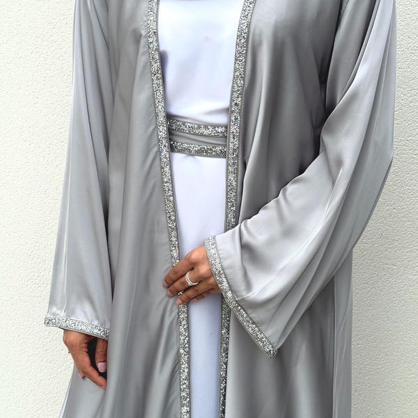 Silver Gray Abaya - Etsy UK