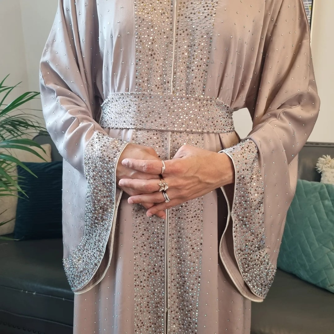 Luxury Bridesmaid Abaya Set, Dubai Abaya Set,wedding Abaya Jilbub ...