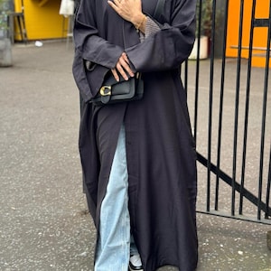 Linen Open Abaya With Buttons- Open Abaya- Linen Abaya- Summer Abaya ...