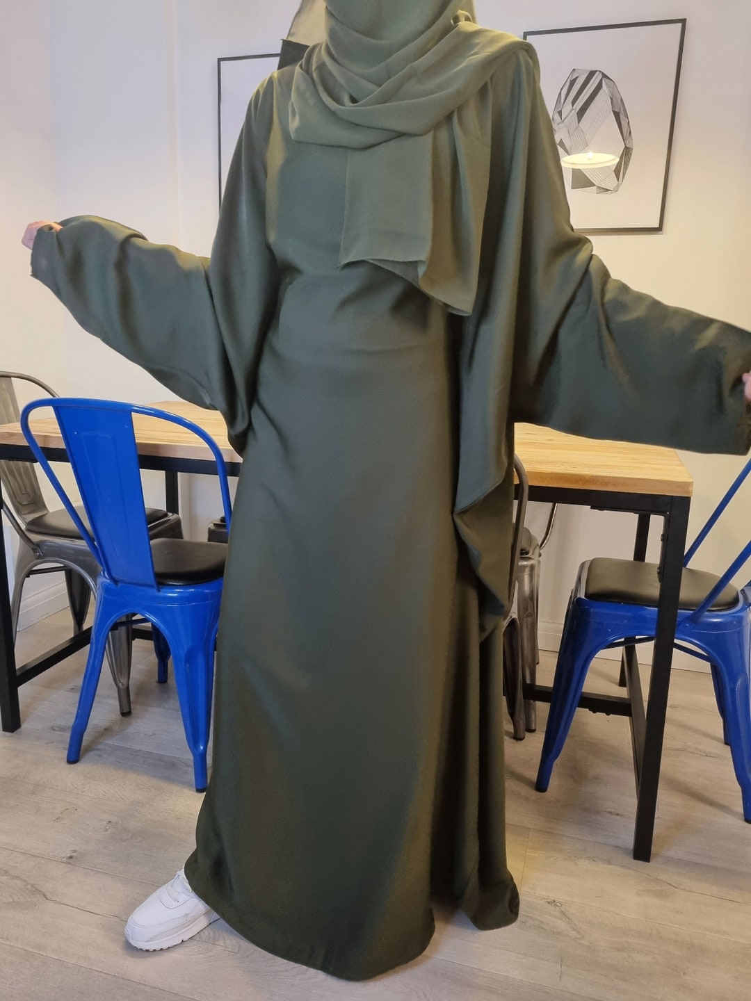 Butterfly Closed Abaya With Inner Belt and Hijab/kaftan/farasha - Etsy