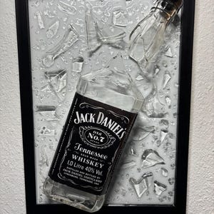 Jack Daniels Broken Bottle Art I Flaschenkunst I Bilderrahmen I Whiskey ...