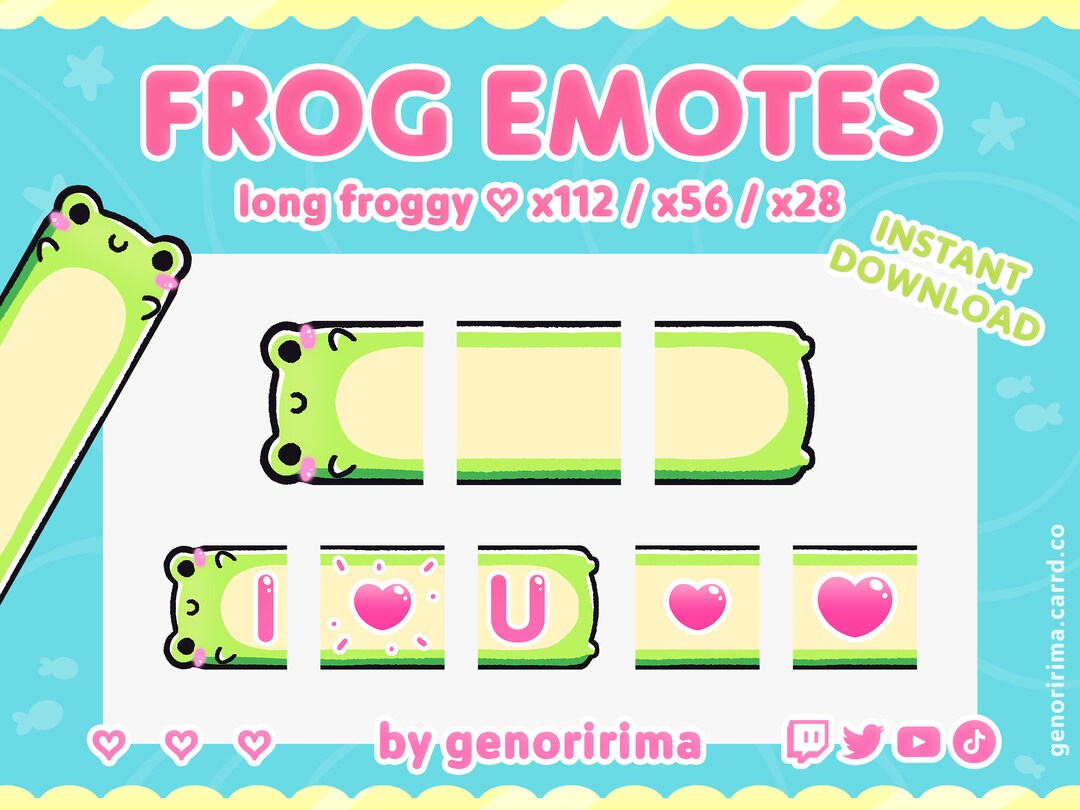 Kawaii LONG Frog Emote for Twitch Discord Youtube Cute - Etsy