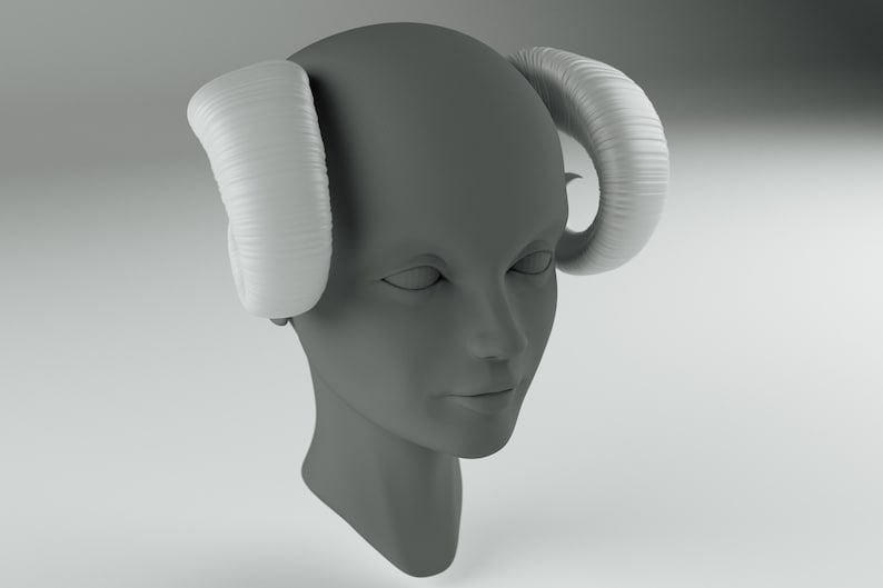 Ram Horns 3D Model, Horns for 3D Printing STL, Cosplay STL, 3D Print ...