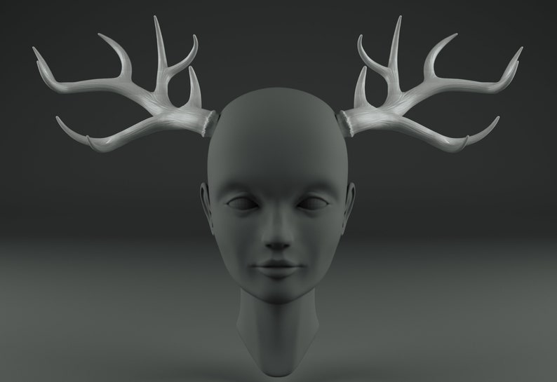 3D Printed Antler Horns, Cosplay STL (3D Print File) - Etsy