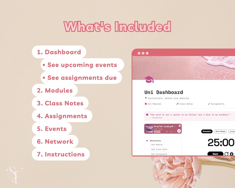 University Dashboard Notion Template College Students Assignment ...